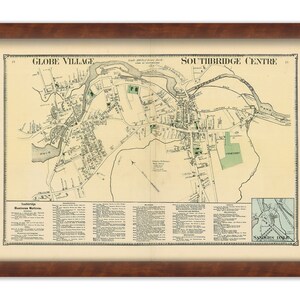 Village of SOUTHBRIDGE, Massachusetts 1870 Map - Etsy