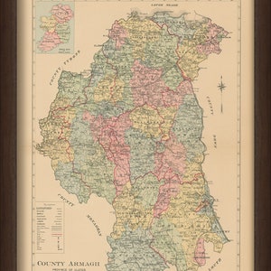 COUNTY ARMAGH, Ireland 1901 Map - Replica or GENUINE Original - Etsy