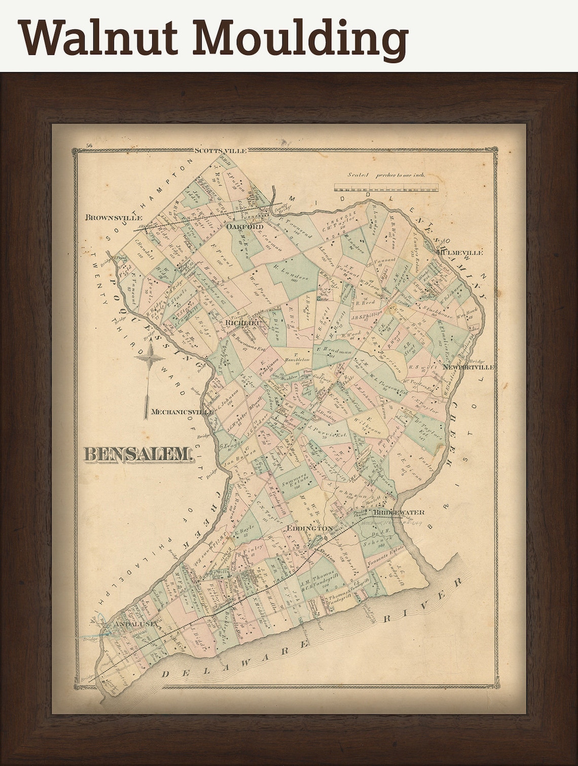 BENSALEM, Pennsylvania - 1876 Map - Etsy