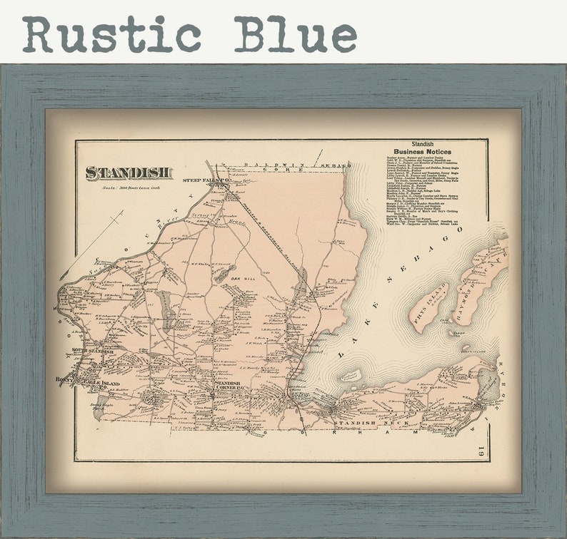 STANDISH, Maine 1871 Map, Replica or Genuine ORIGINAL - Etsy