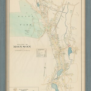 MONSON VILLAGE, Massachusetts 1894 Map - Replica or Genuine ORIGINAL - Etsy