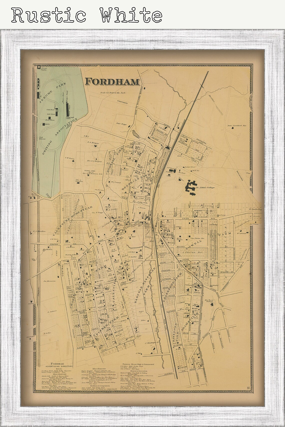 FORDHAM New York 1868 Map | Etsy