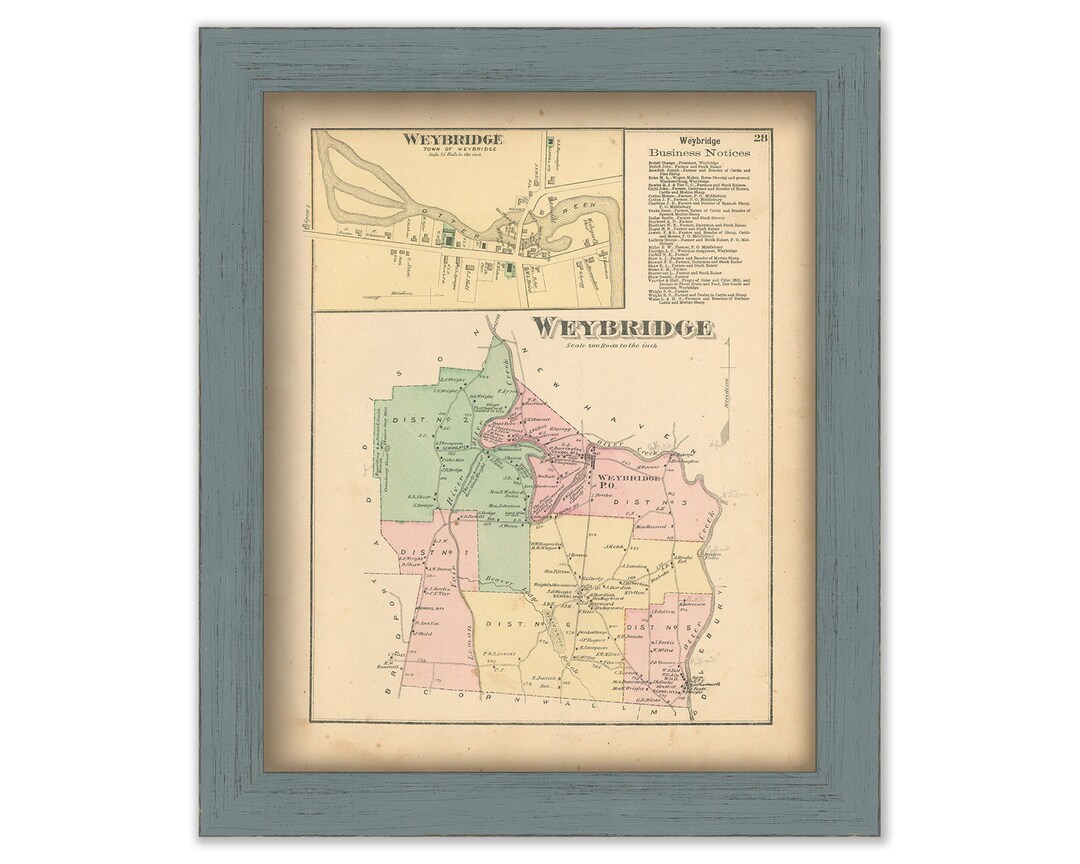 WEYBRIDGE, Vermont - 1871 Map - Etsy