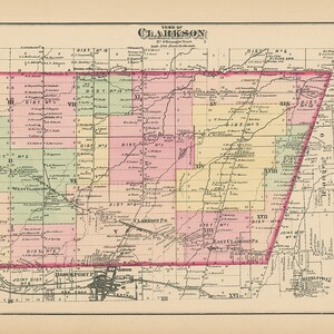 Town of CLARKSON, New York 1872 Map - Etsy