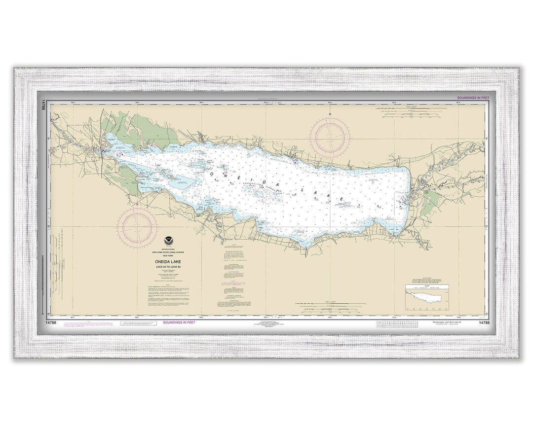 ONEIDA LAKE, New York - 2019 Nautical Chart - Etsy