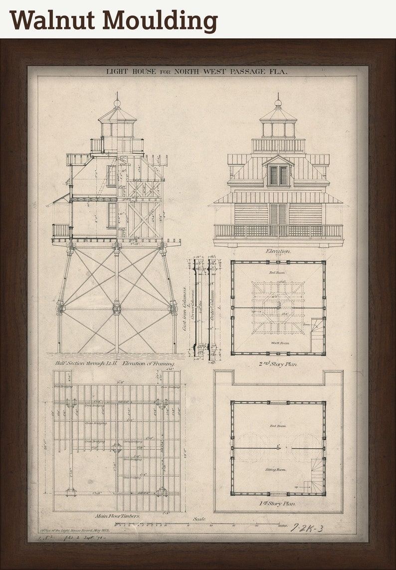 NORTHWEST PASSAGE LIGHTHOUSE, Key West, Florida - Drawing and Plan of ...
