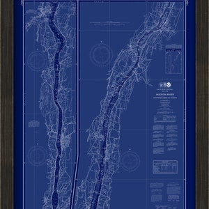HUDSON RIVER, New York - 2017 Nautical Chart Blueprint - Etsy