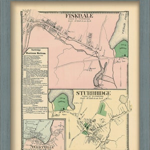 Village of STURBRIDGE, Massachusetts 1870 Map - Etsy