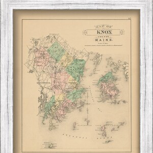 KNOX County, Maine 1890 Map, Replica or GENUINE ORIGINAL - Etsy