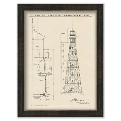 JUPITER INLET LIGHTHOUSE Florida Drawing and Plan of the - Etsy