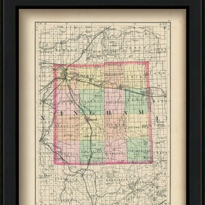 INGHAM COUNTY, Michigan 1873 Map - Replica or Genuine Original - Etsy