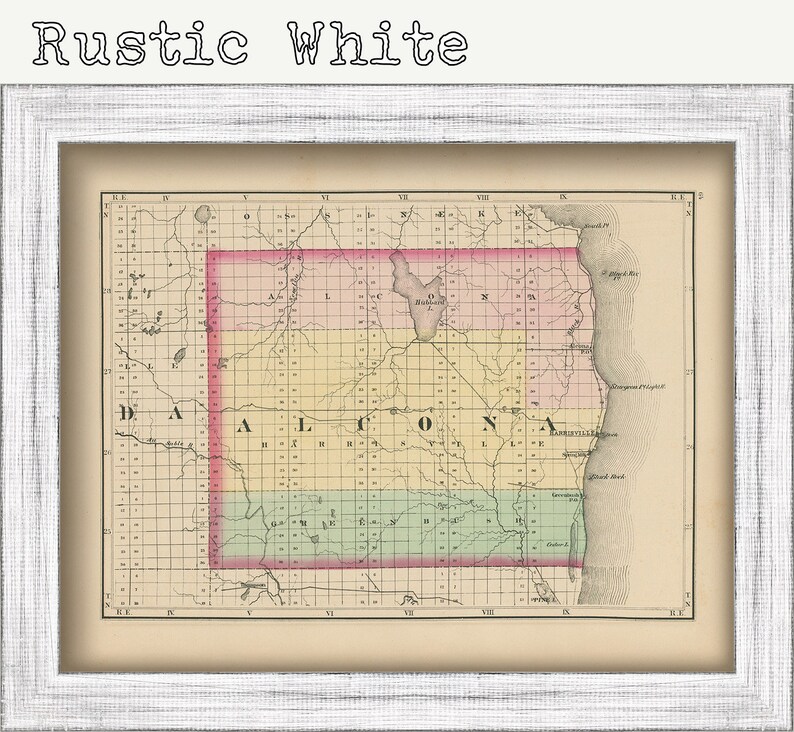 ALCONA COUNTY Michigan 1873 Map Replica or Genuine Original | Etsy