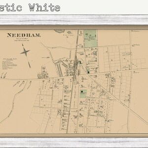 Village of NEEDHAM, Massachusetts 1876 Map - Replica or GENUINE ...