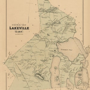 LAKEVILLE, Massachusetts 1879 Map - Replica or Genuine ORIGINAL - Etsy