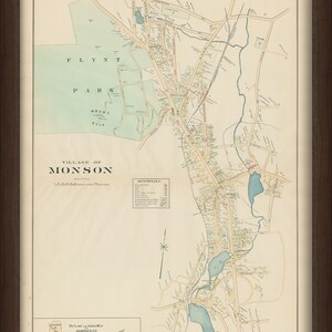 MONSON VILLAGE, Massachusetts 1894 Map - Replica or Genuine ORIGINAL - Etsy