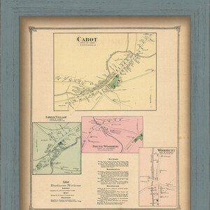 Villages of CABOT and WOODBURY, Vermont - 1873 Map - Etsy