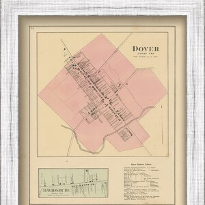 Village of DOVER, Pennsylvania 1876 Map - Replica or Genuine ORIGINAL ...
