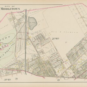 MIDDLETOWN, New York 1903 Map - Replica or Genuine Original - Etsy