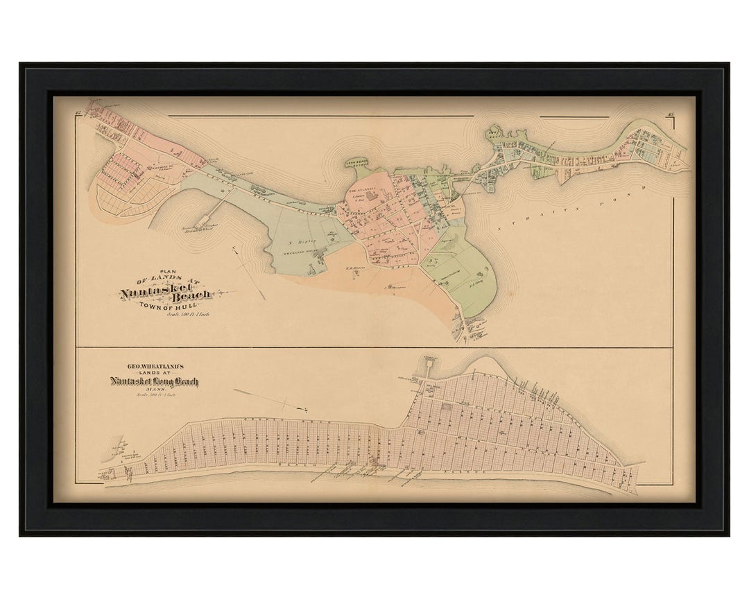 NANTASKET BEACH, Masachusetts 1879 Map Colored Reproduction - Etsy