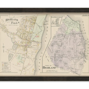 HIGHLAND and HIGHLAND FALLS, New York 1903 Map - Replica or Genuine ...