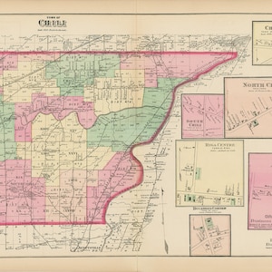 Town of CHILI, New York 1872 Map - Etsy