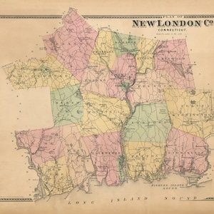 MONTVILLE, Connecticut, 1868 Map - Etsy