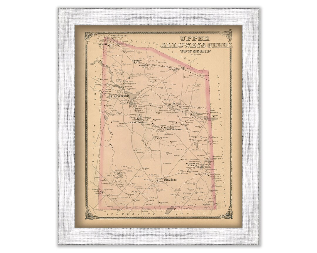 UPPER ALLOWAYS CREEK, New Jersey - 1879 Map - Etsy