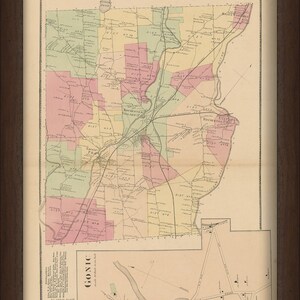 Town of ROCHESTER, New Hampshire 1871 Map, Replica or GENUINE ORIGINAL ...