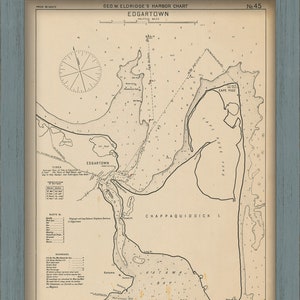 Edgartown Martha's Vineyard - Nautical Chart by George W. Eldridge 1901 ...
