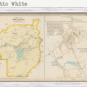 Town and Village of SHARON, Massachusetts 1888 Map - Etsy