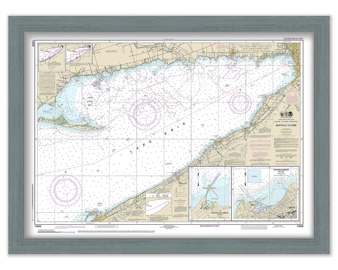 LAKE ERIE - 2020 Nautical Chart - Etsy