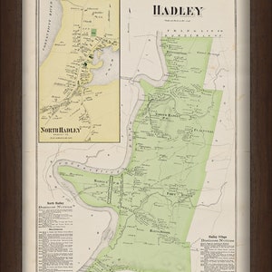 Town of HADLEY, Massachusetts 1873 Map - Etsy