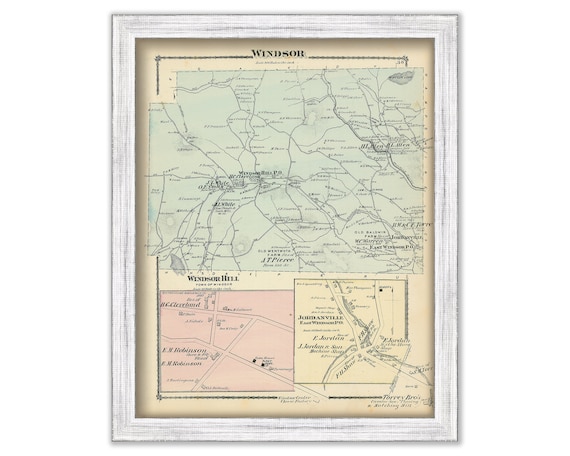 Town of Windsor Massachusetts 1876 Map-colored Reproduction - Etsy