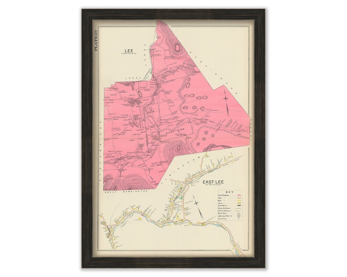 LEE, Massachusetts 1904 Map - Replica or Genuine ORIGINAL - Etsy