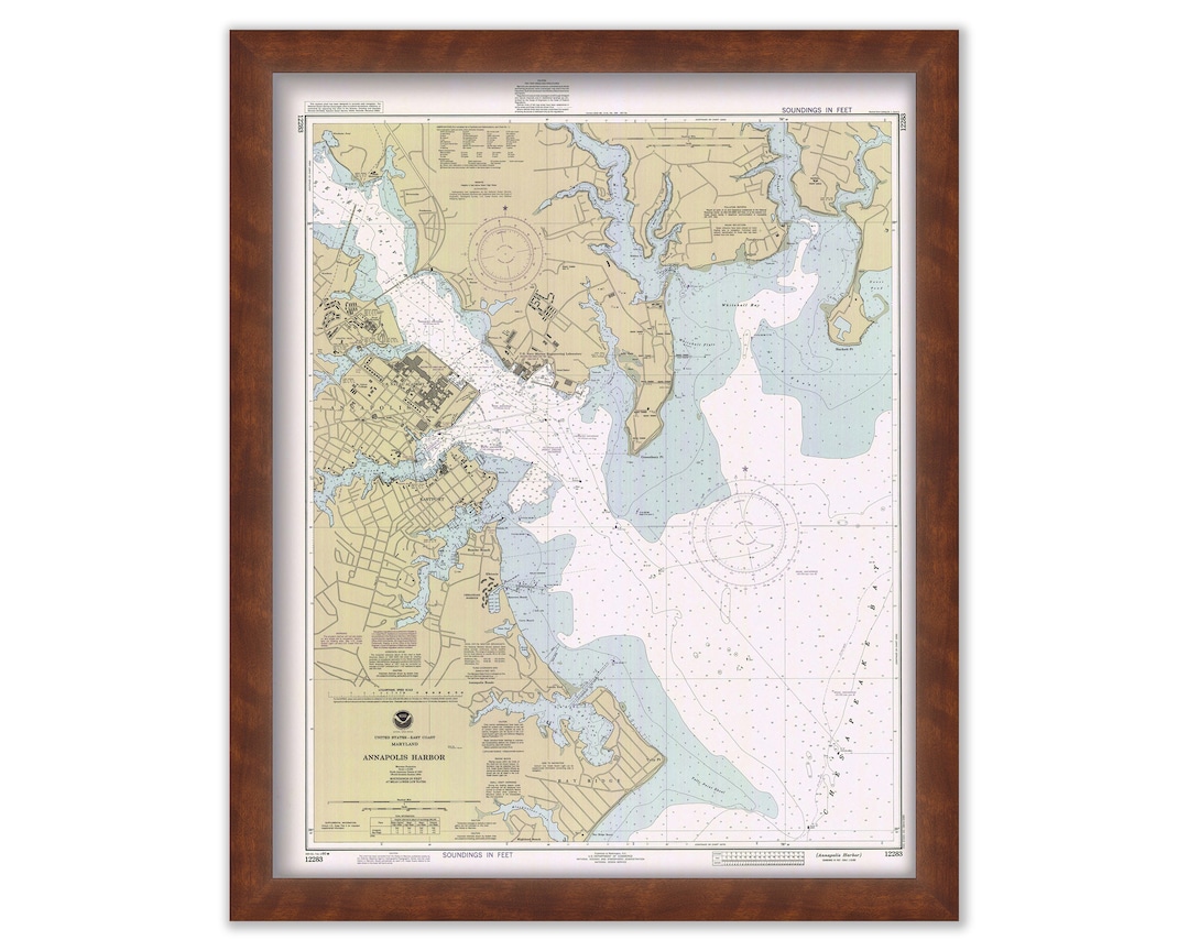 ANNAPOLIS HARBOR, Maryland - Nautical Chart 1990 - Etsy