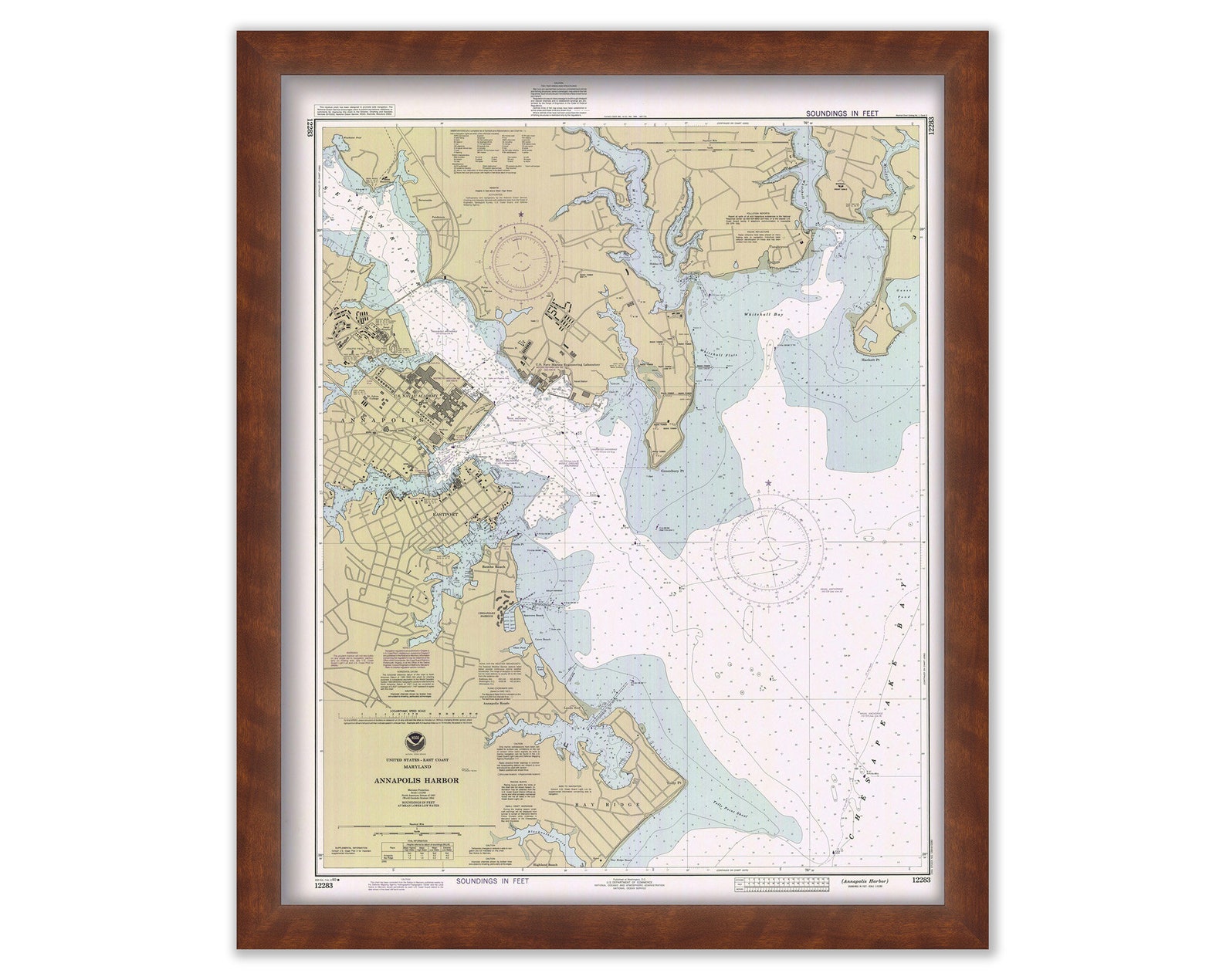 ANNAPOLIS HARBOR Maryland Nautical Chart 1990 - Etsy
