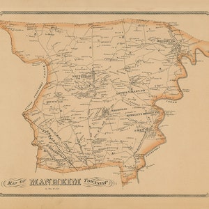 MANHEIM, Pennsylvania 1875 Map - Replica or GENUINE ORIGINAL - Etsy