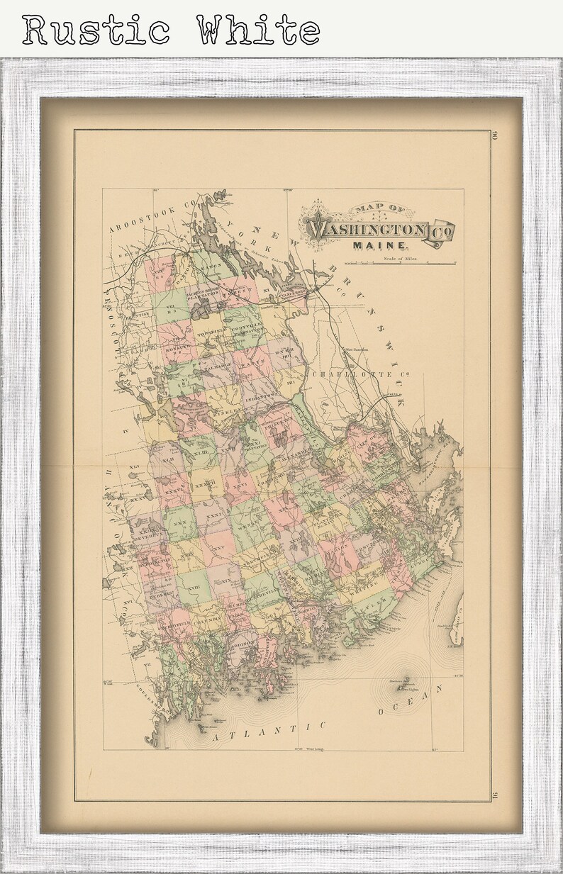 WASHINGTON County, Maine 1890 Map, Replica or GENUINE ORIGINAL - Etsy