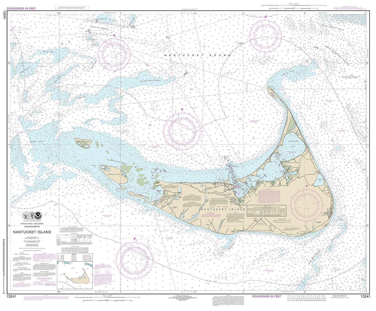 NANTUCKET, Massachusetts - Nautical Chart 2019 - Etsy