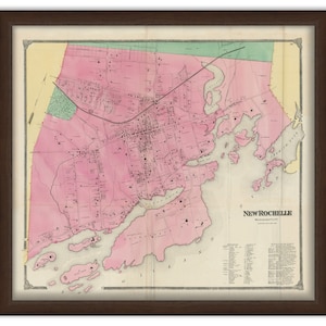 Village of NEW ROCHELLE, New York 1868 Map - Etsy