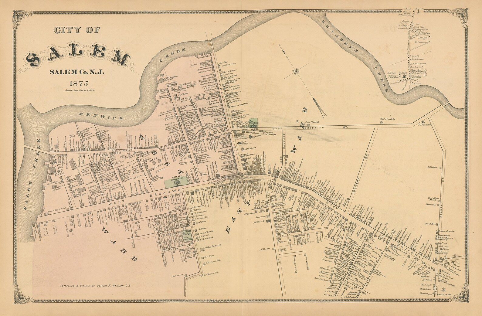 SALEM New Jersey 1879 Map | Etsy