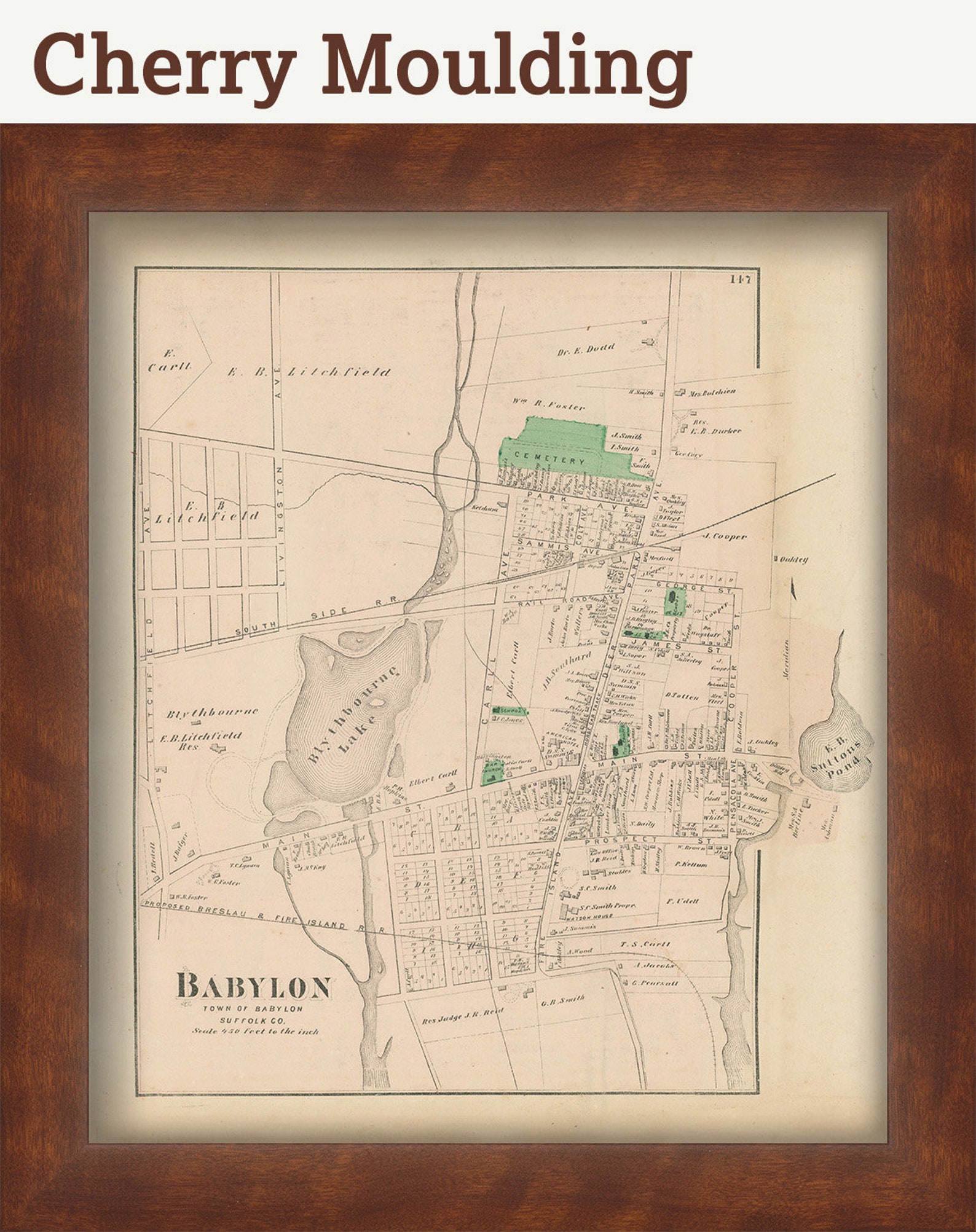 Babylon Village, New York 1873 Map, Replica and GENUINE ORIGINAL - Etsy