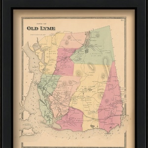 OLD LYME, Connecticut, 1868 Map - Etsy
