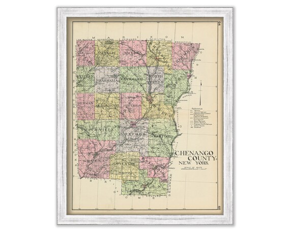 CHENANGO County New York 1912 Map Replica or GENUINE | Etsy