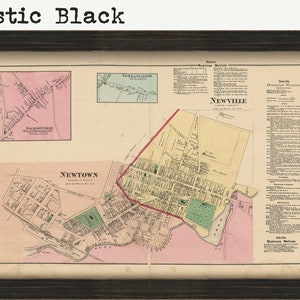 NEWTON and NEWVILLE, Pennsylvania 1872 Map - Replica or Genuine ...