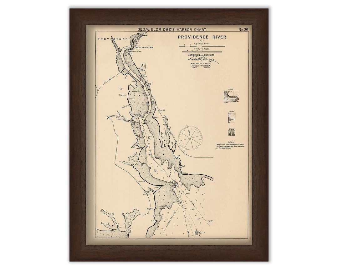 Providence River, Rhode Island - Nautical Chart by George W. Eldridge ...