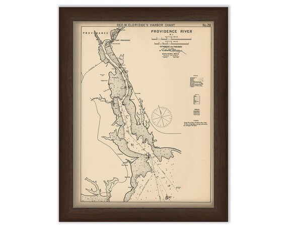 Providence River Rhode Island Nautical Chart by George W. | Etsy