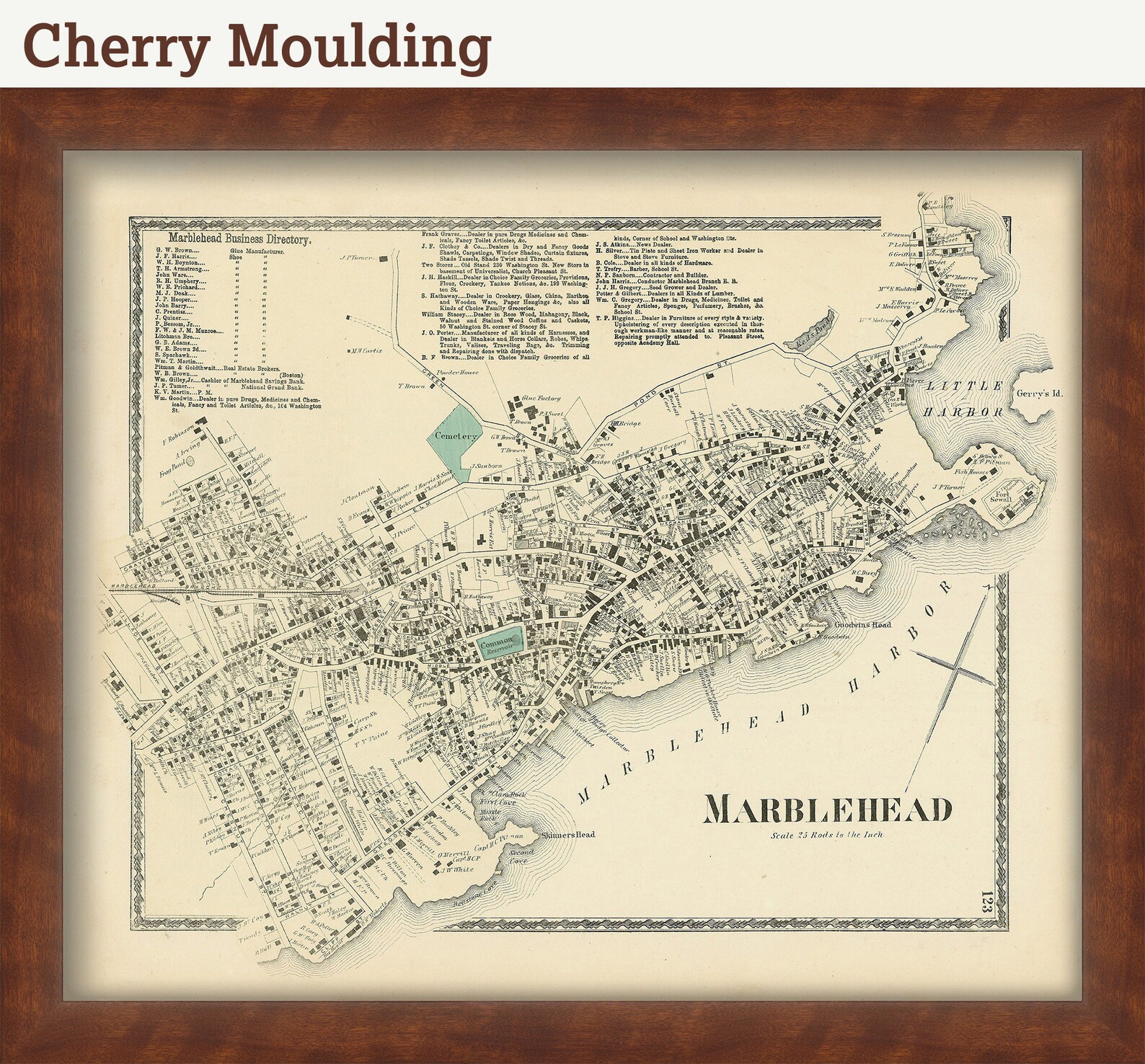 Village of MARBLEHEAD, Massachusetts 1872 Map - Replica or Genuine ...