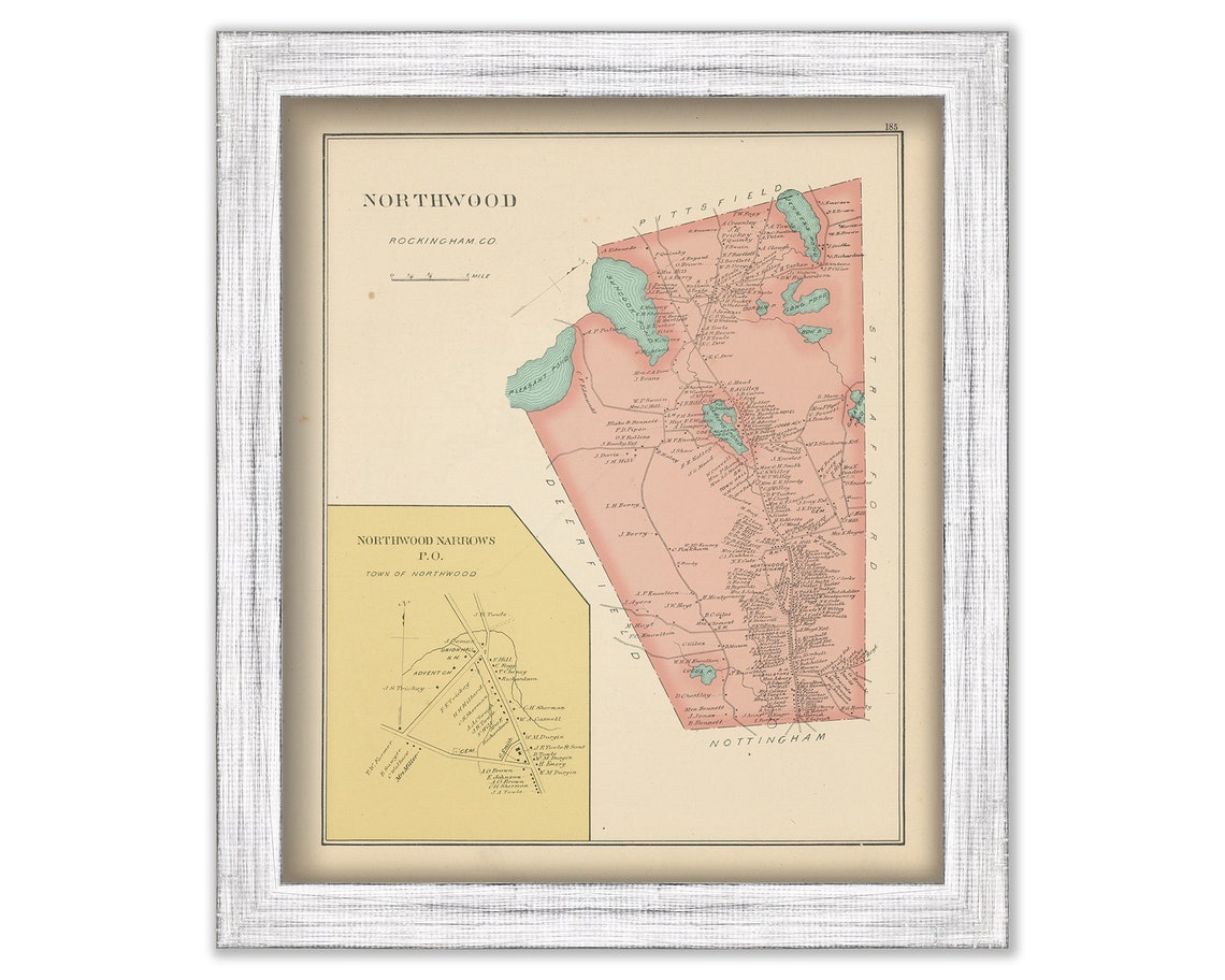 NORTHWOOD, New Hampshire 1892 Map - Etsy