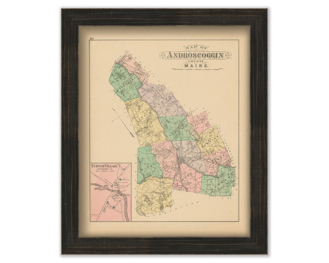 ANDROSCOGGIN County, Maine 1890 Map, Replica or GENUINE ORIGINAL - Etsy